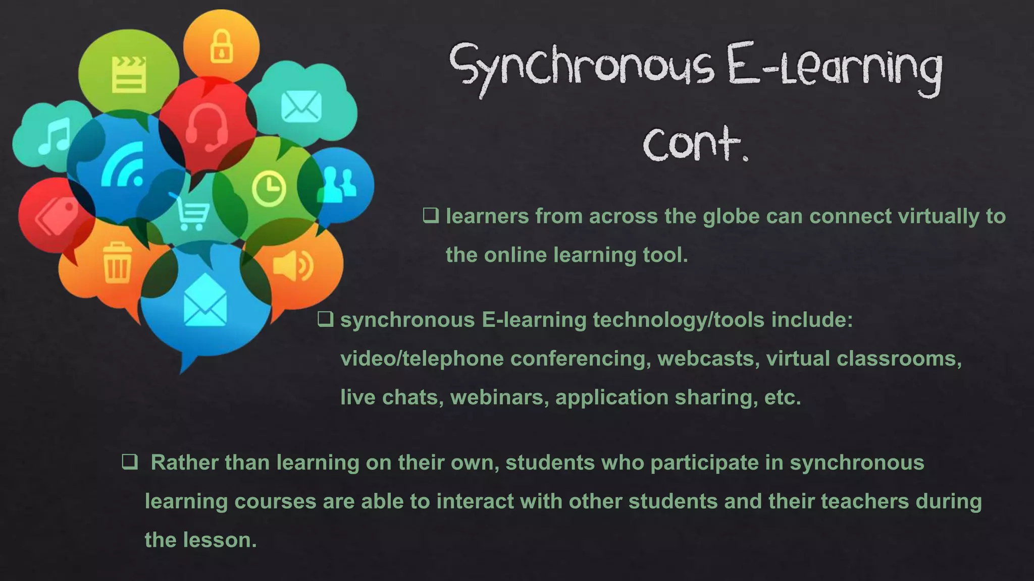 E Learning And Types Of E Learning Asynchronous And Synchronous E Learning Ppsx