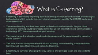 E-Learning and Types of E-Learning (Asynchronous and synchronous e learning) | PPSX