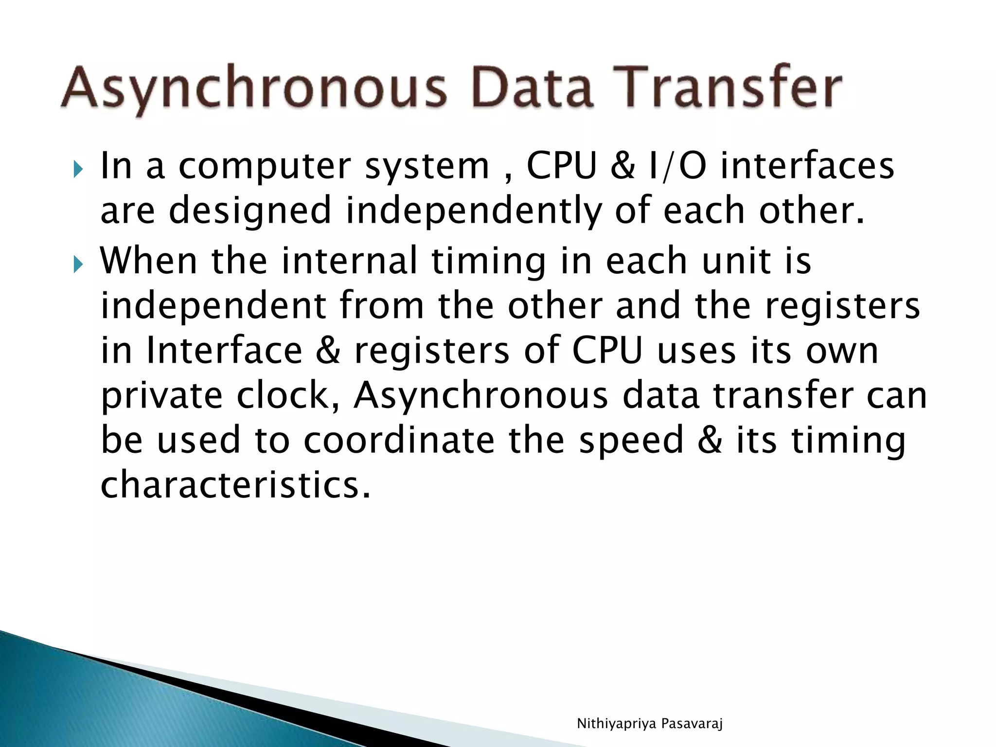 Asynchronous data transfer | PPTX