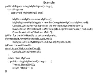 C# Asynchronous delegates | PPT