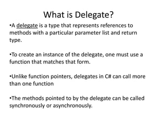C# Asynchronous delegates | PPT