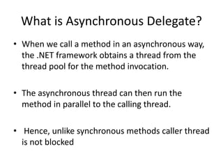 C# Asynchronous delegates | PPTX