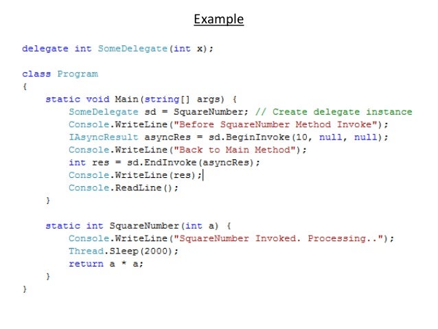 C Asynchronous Delegates