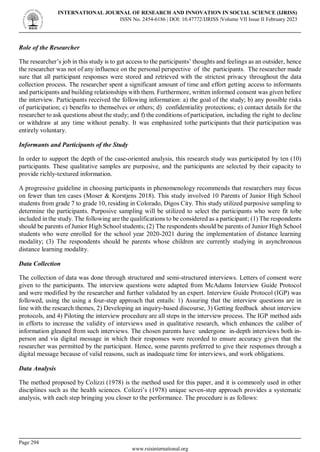 Asynchronous Distance Learning Parents’ Purview | IJRISS | PDF