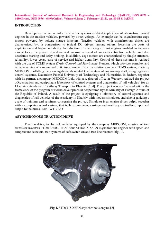 Asynchronous Drive Control Of A Traction Vehicle Using Tcms System