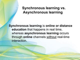 Asynchronous Learning vs Synchronous Learning | PDF