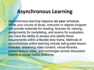 Asynchronous Learning vs Synchronous Learning | PDF