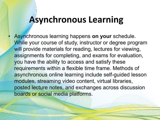 Asynchronous Learning vs Synchronous Learning | PDF | Web Development | Internet
