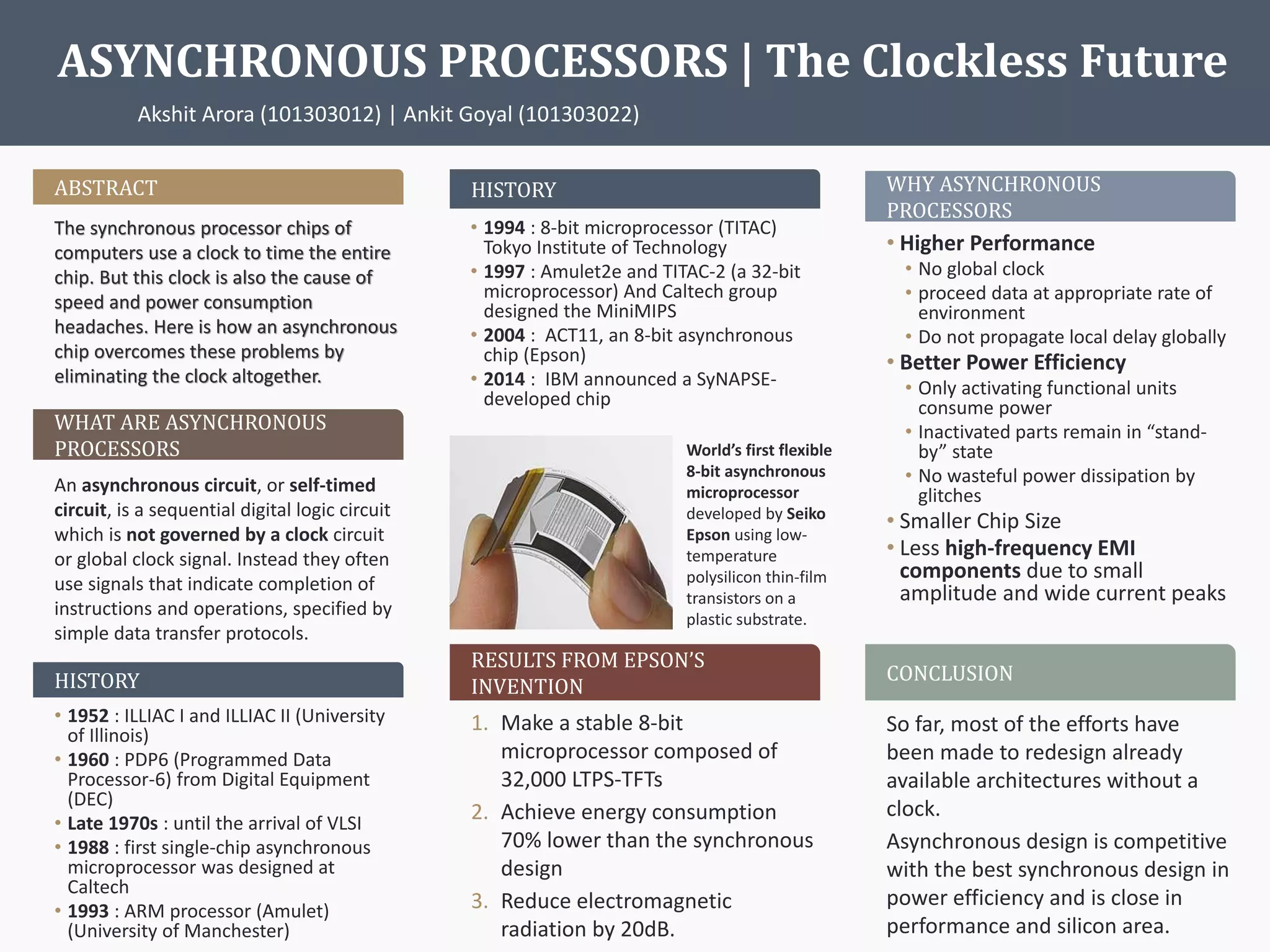 Asynchronous processors Poster | PPT