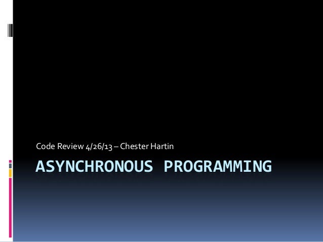Asynchronous programming