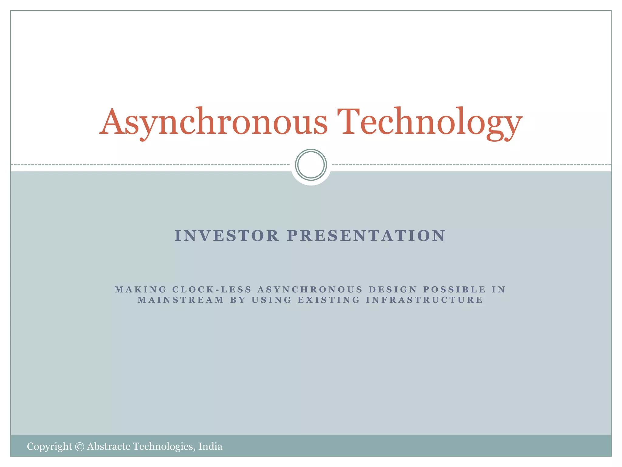 Asynchronous technology | PPT | Free Download