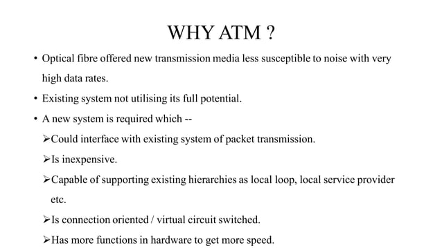 Asynchronous transfer mode (ATM) | PPTX | Computer Networking | Computing