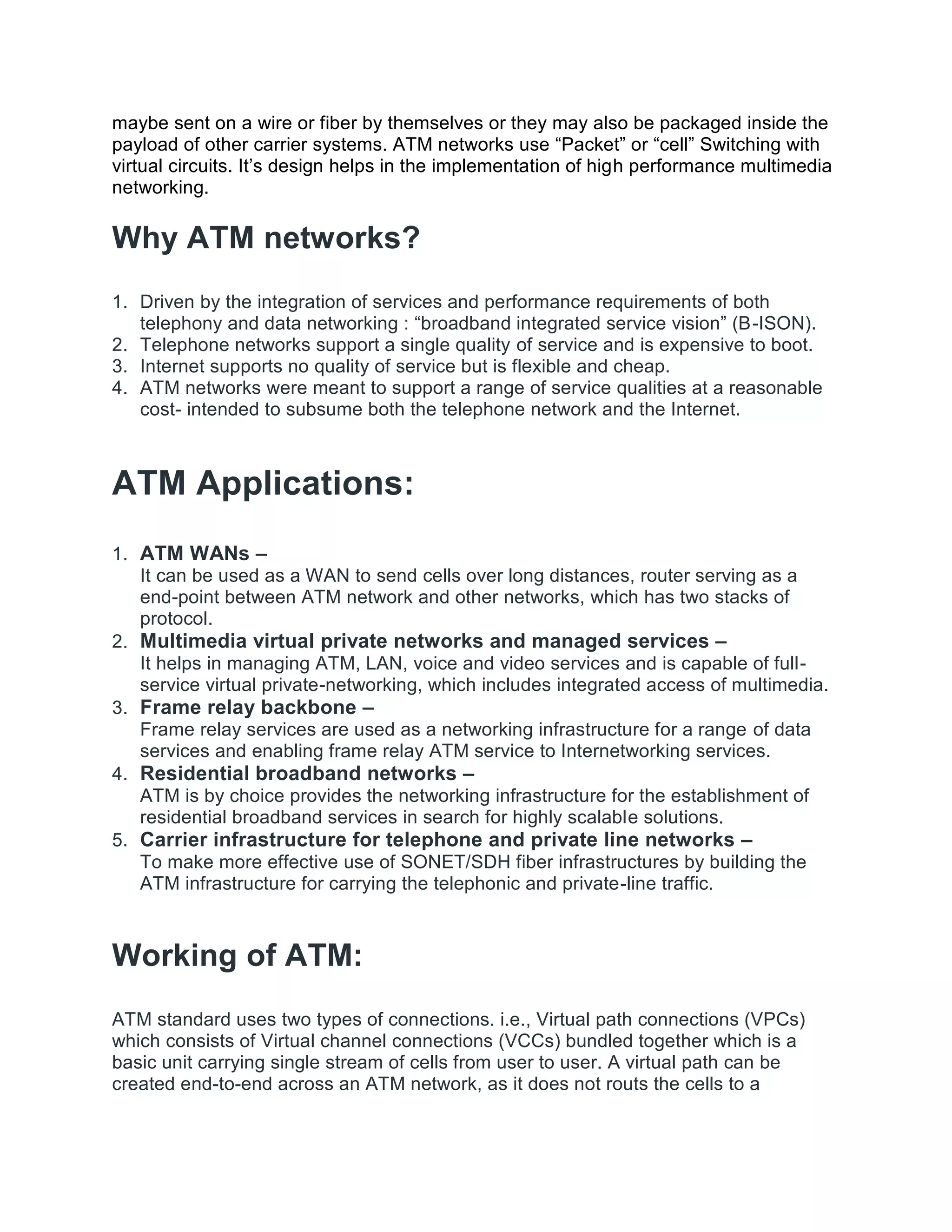 Asynchronous transfer mode (atm) | PDF