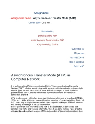 Asynchronous transfer mode (atm) | PDF