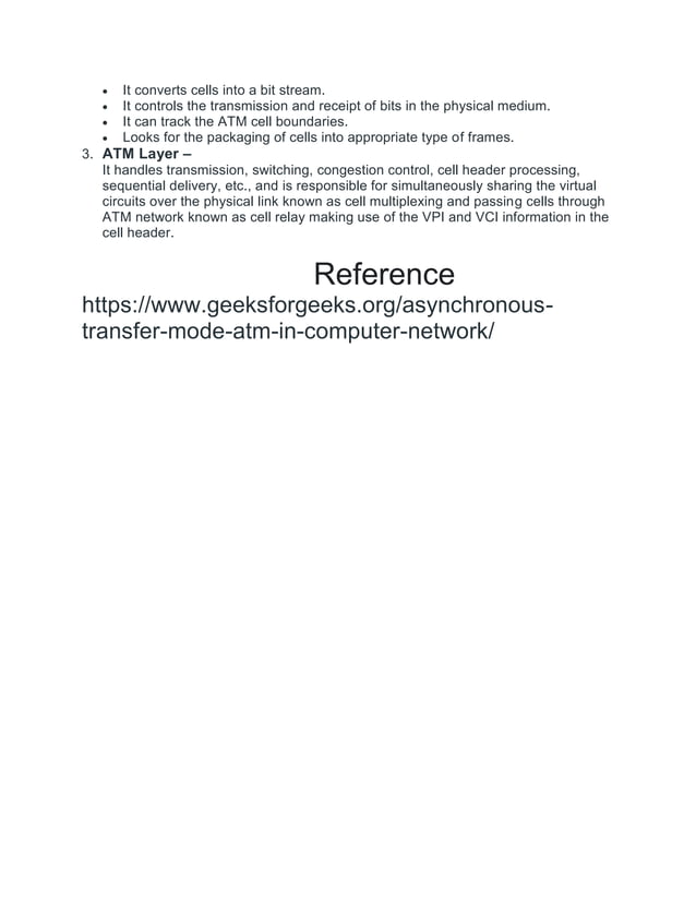 Asynchronous transfer mode (atm) | PDF