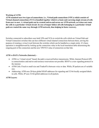 Asynchronous transfer mode (atm) in computer network | PDF