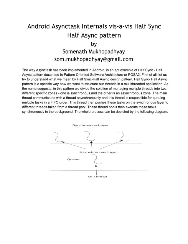 Android Asynctask Internals vis-a-vis half-sync half-async design pattern | PDF