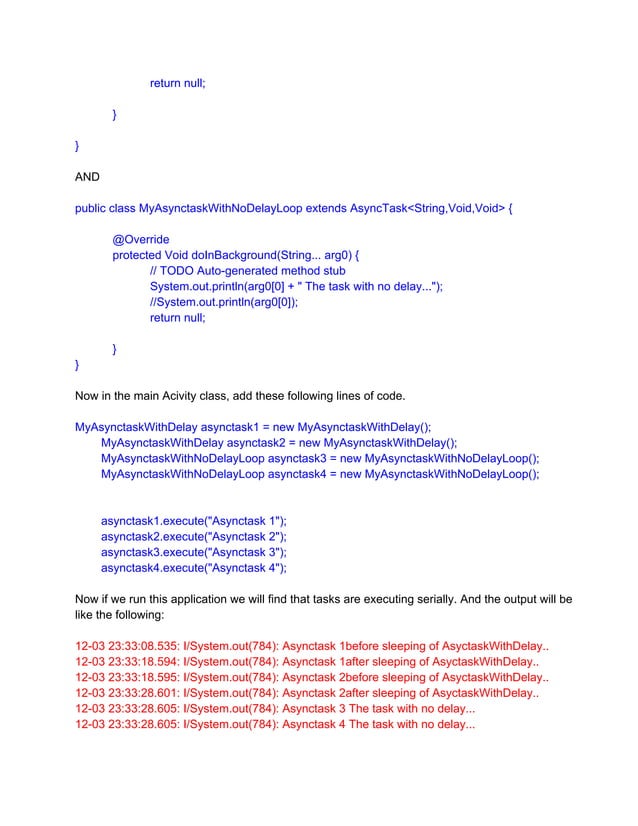 Android Asynctask Internals vis-a-vis half-sync half-async design pattern | PDF