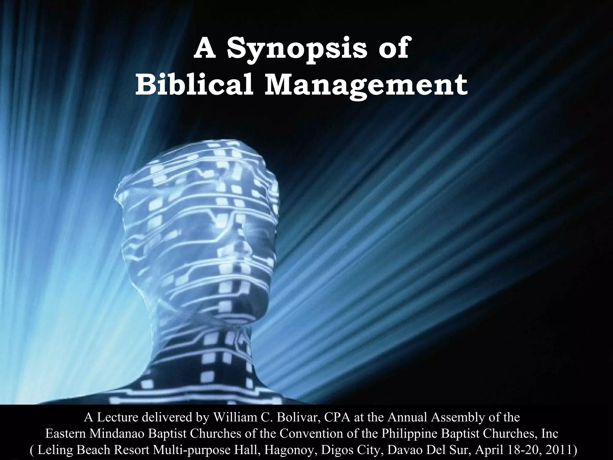 A Synopsis of Biblical Management | PPT