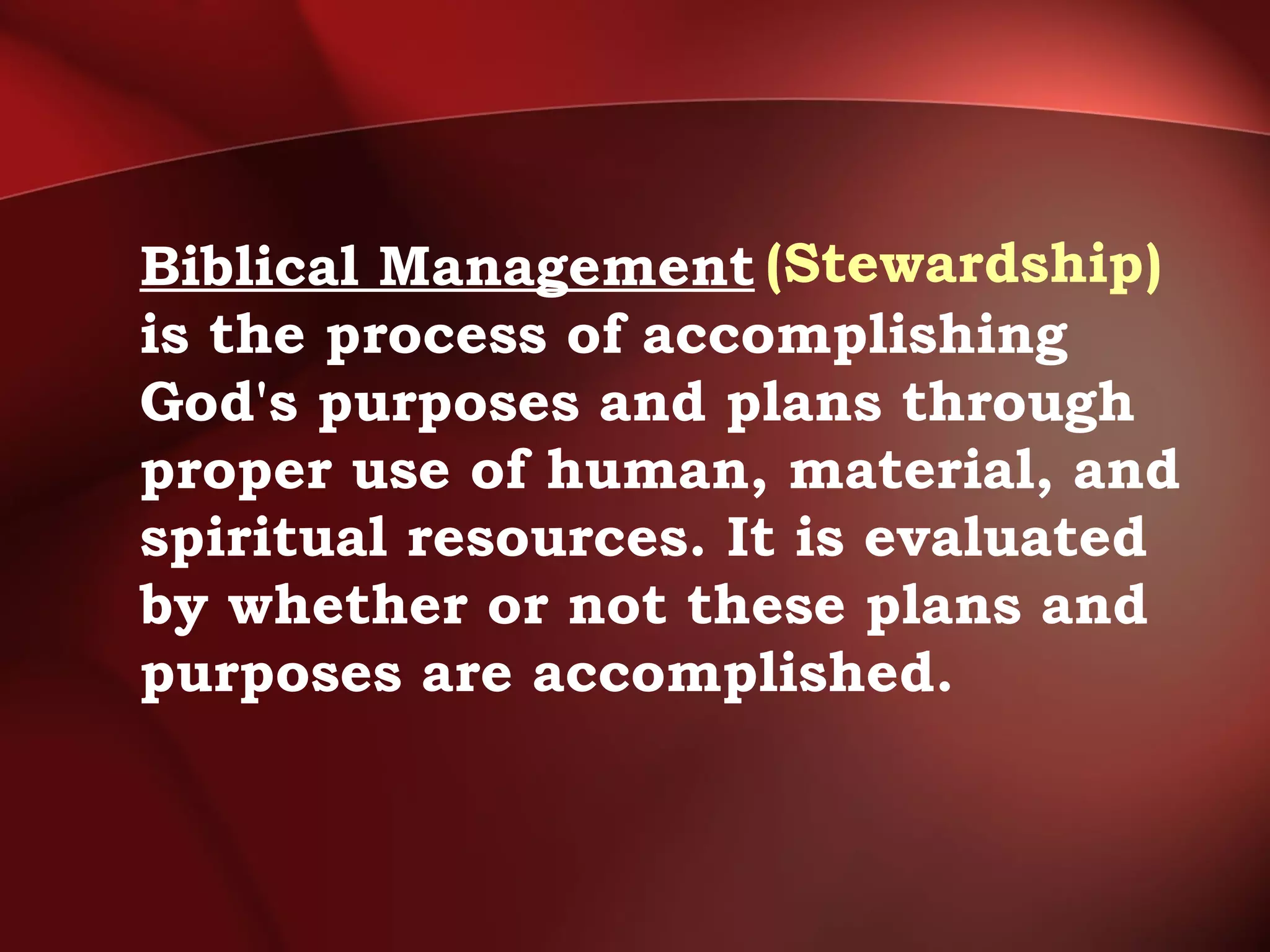A Synopsis of Biblical Management | PPT