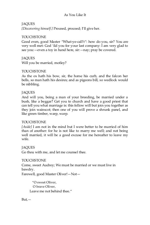As you like it - william shakespeare
