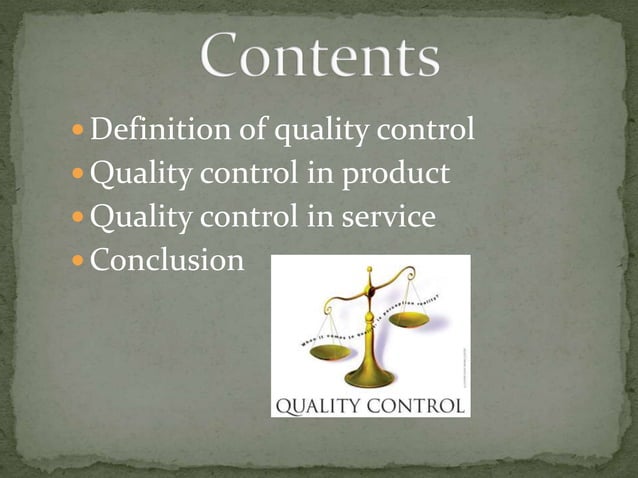 Quality Control | PPTX