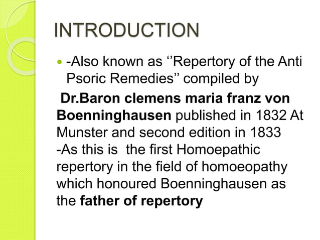 A systematic alphabetic repertory of homoeopathic remedies | PPTX ...