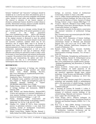A systematic approach towards restoration of heritage buildings a case ...