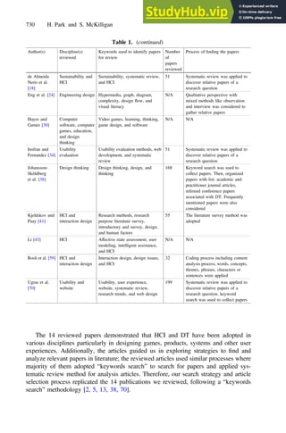 A Systematic Literature Review For Human-Computer Interaction And Design Thinking Process ...