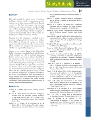 A Systematic Literature Review Of Emotional Intelligence And ...