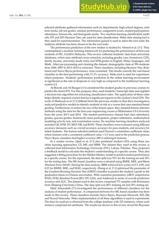 A Systematic Literature Review Of Student Performance Prediction Using ...