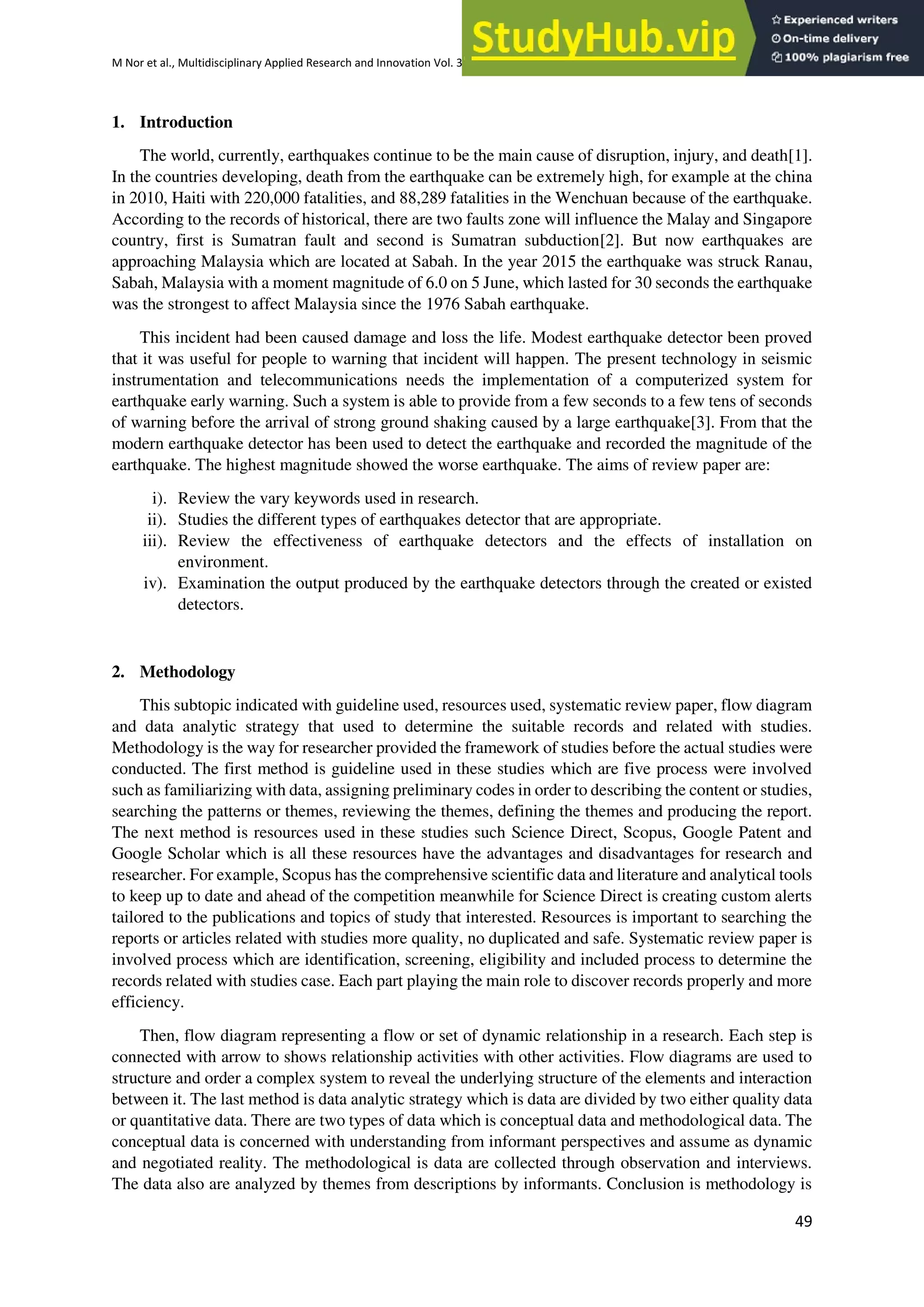 A Systematic Literature Review On Earthquake Detector | PDF