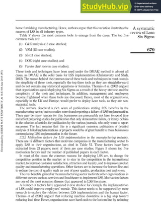 A Systematic Literature Review On Lean Six Sigma For Manufacturing ...