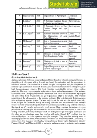 A SYSTEMATIC LITERATURE REVIEW ON SECURE SOFTWARE DEVELOPMENT AGILE PERSPECTIVE.pdfA SYSTEMATIC ...