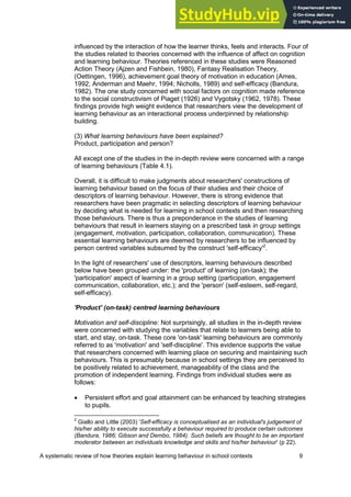 A Systematic Review Of How Theories Explain Learning Behaviour In ...