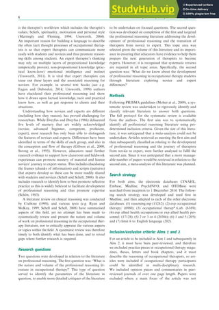 A Systematic Review Of Professional Reasoning Literature In ...
