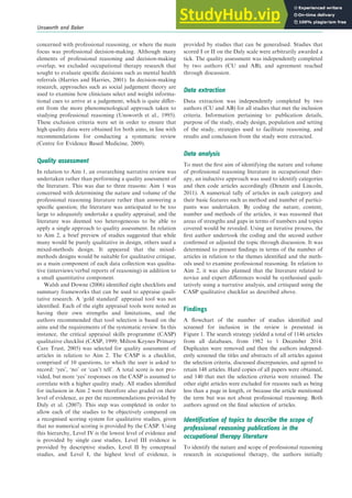 A Systematic Review Of Professional Reasoning Literature In ...