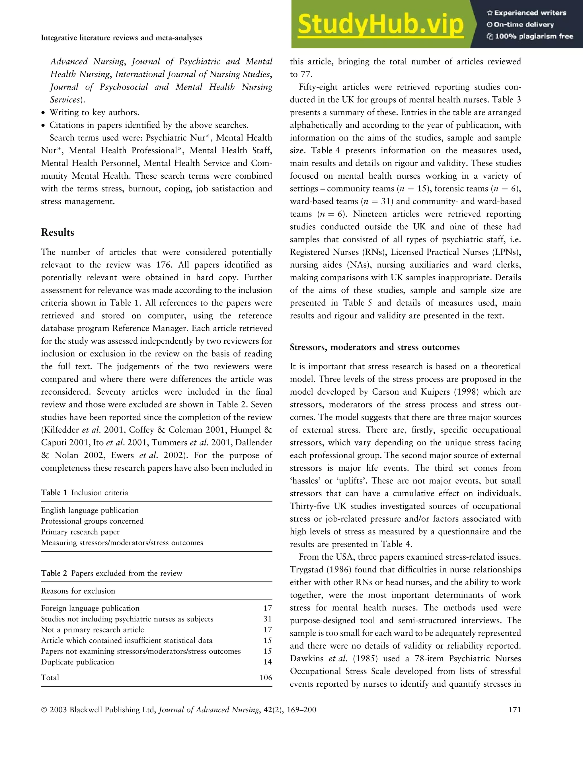 A Systematic Review Of Stress And Stress Management Interventions For ...