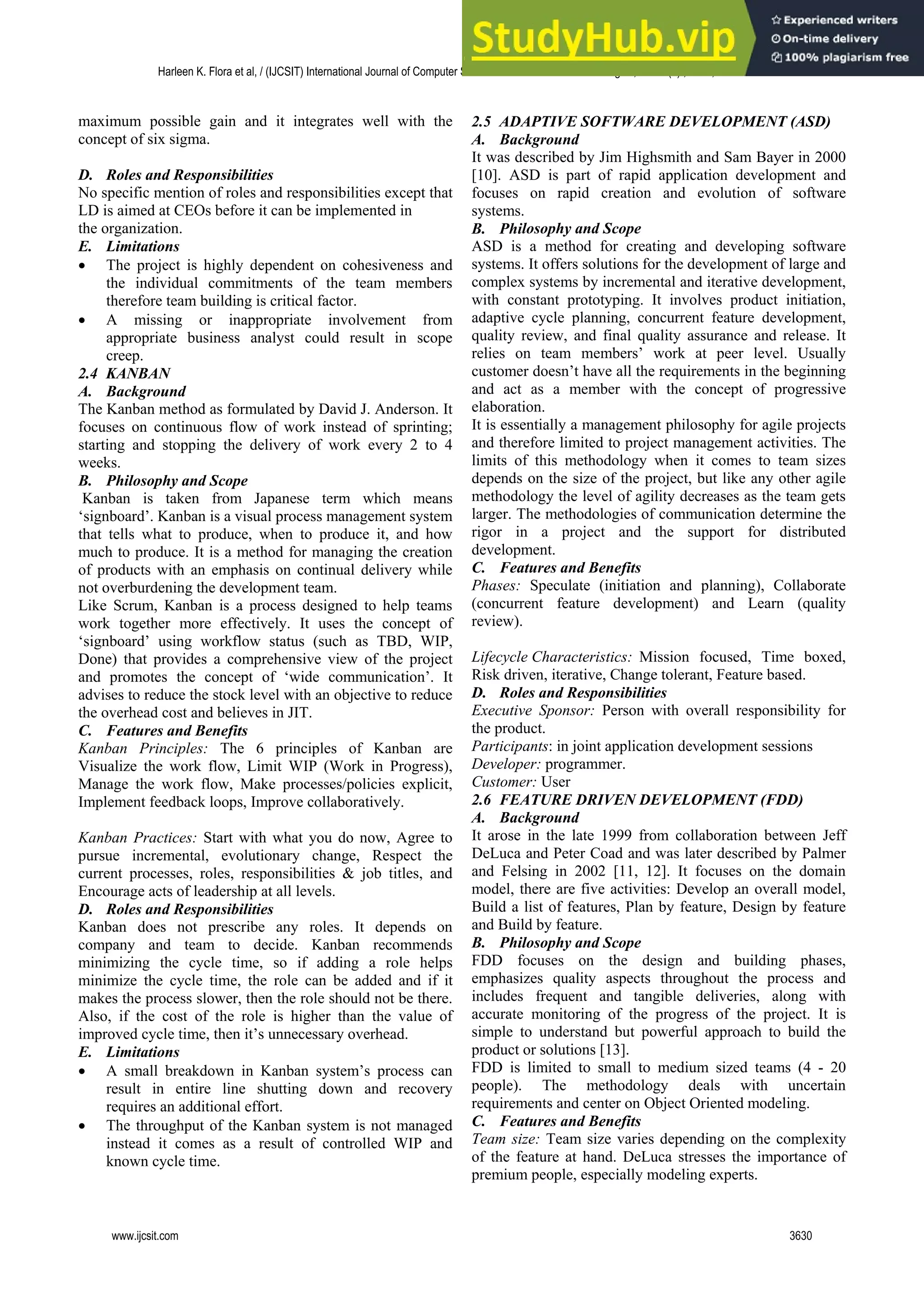 A Systematic Study On Agile Software Development Methodlogies And Practices | PDF