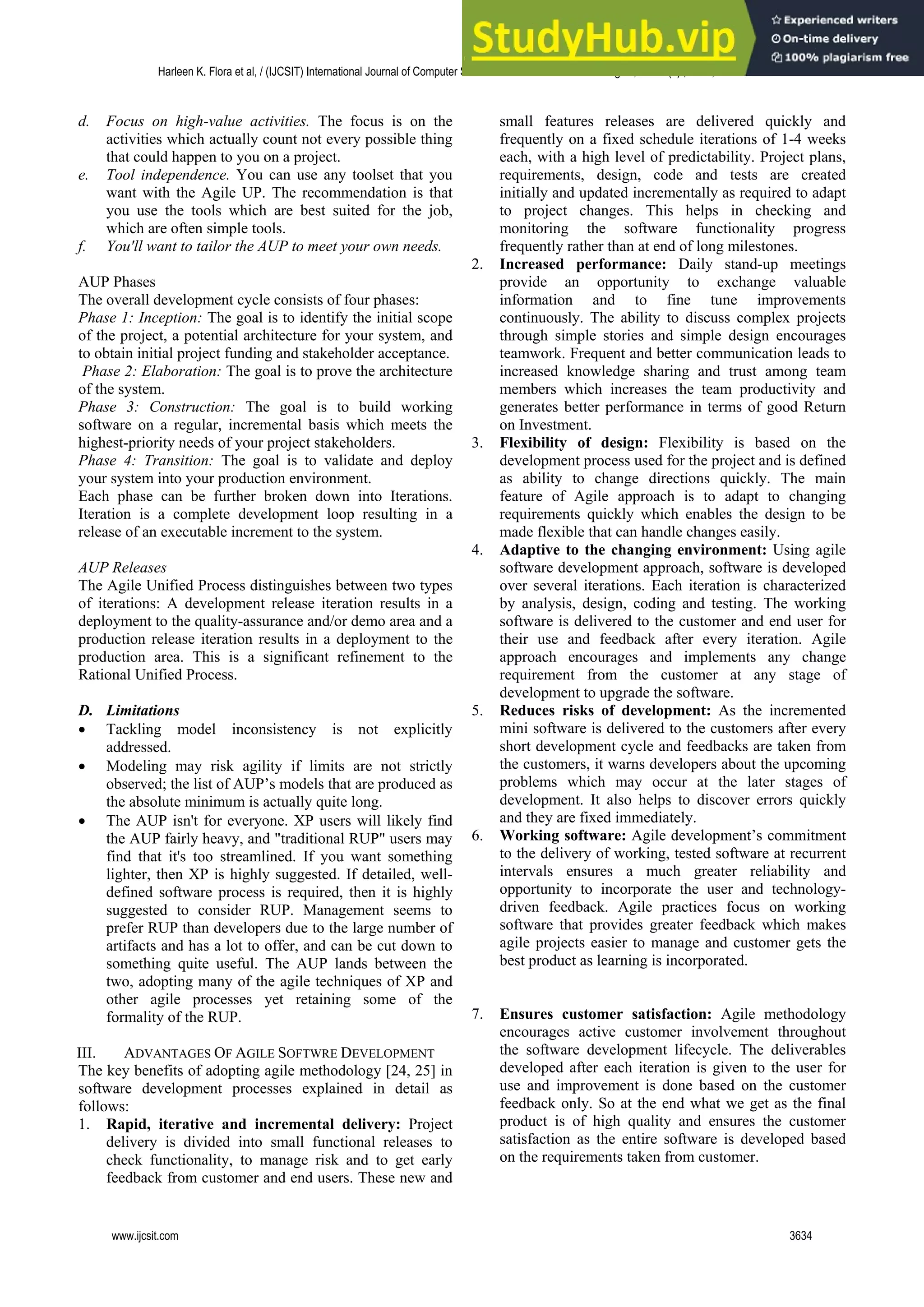 A Systematic Study On Agile Software Development Methodlogies And Practices | PDF