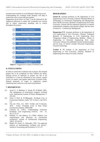 A systematic study on site overhead costs in construction industry ...