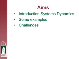 A system dynamics approach to transport modelling | PPTX