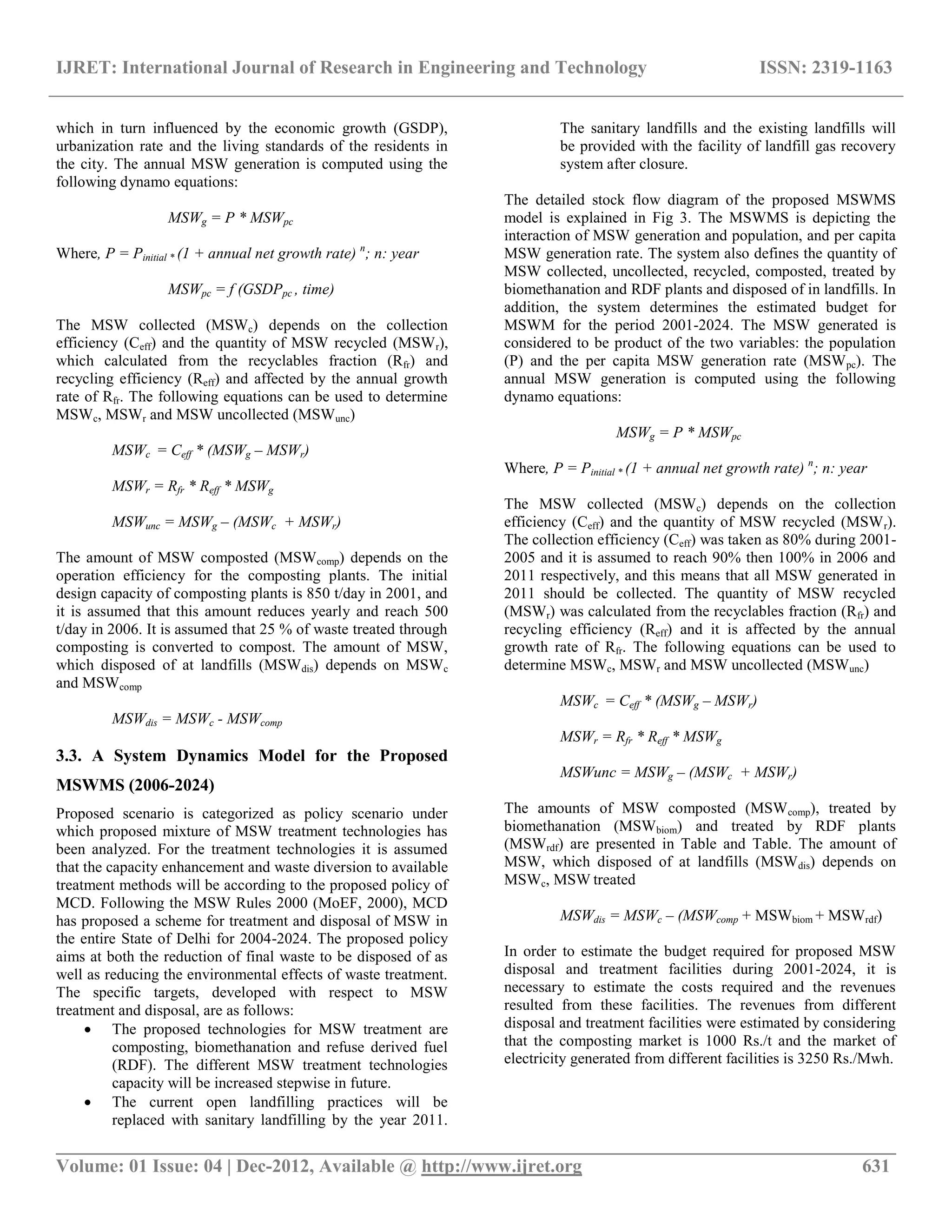 A system dynamics modeling of municipal solid waste management systems ...