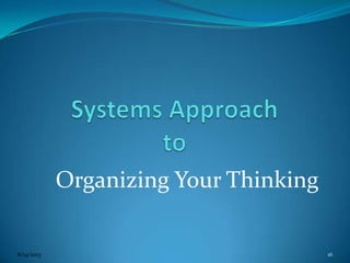 A systems approach to ORGANIZATIONAL DEVELOPMENT | PPTX