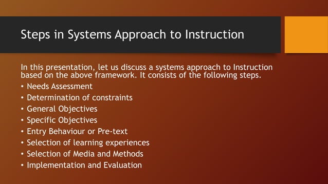 A_SYSTEMS_APPROACH_TO_INSTRUCTIONAL_DESIGN.ppt | Free Download