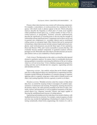 A Systems Approach To Qualitative Data Management And Analysis | PDF