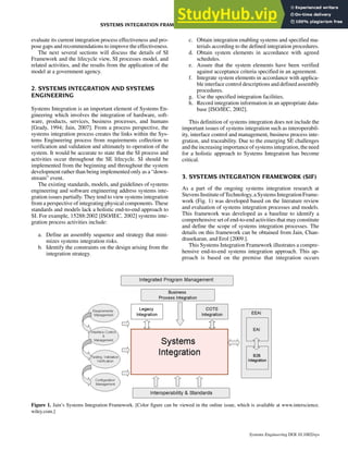 A Systems Integration Framework For Process Analysis And Improvement | PDF