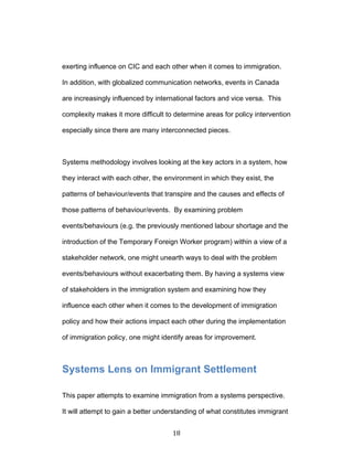 A systems perspective on canadian immigration uma maharaj | PDF