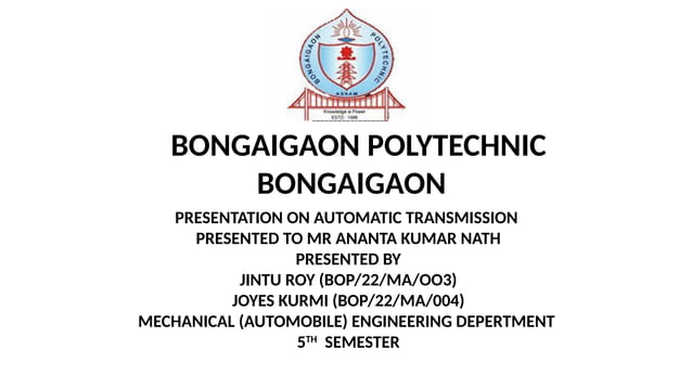 Automatic transmission system in automobile.pptx