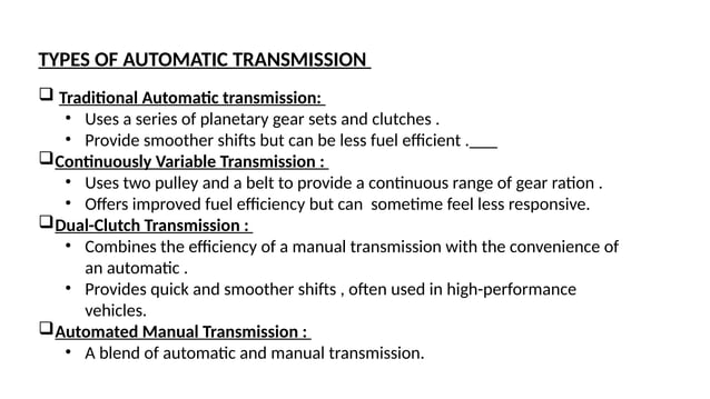 Automatic transmission system in automobile.pptx